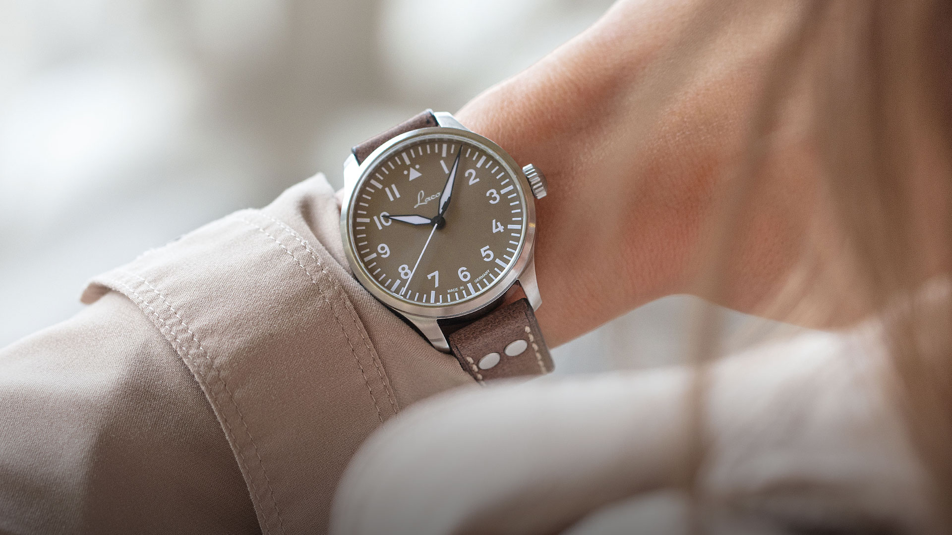 Pilot Watches BASIC by Laco Watches | Model Augsburg Taupe 39